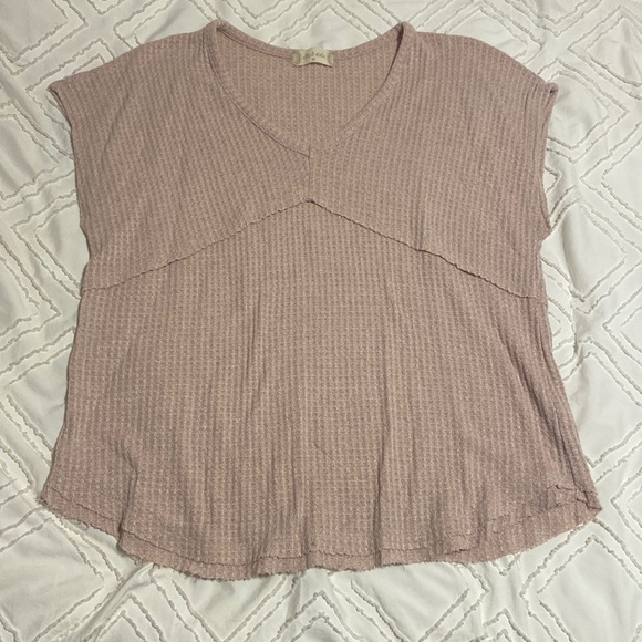 Altar'd State | Tops | Altard State Light Pink Waffle Knit Top | Poshmark